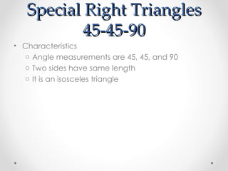 Special right triangle lesson | PPT