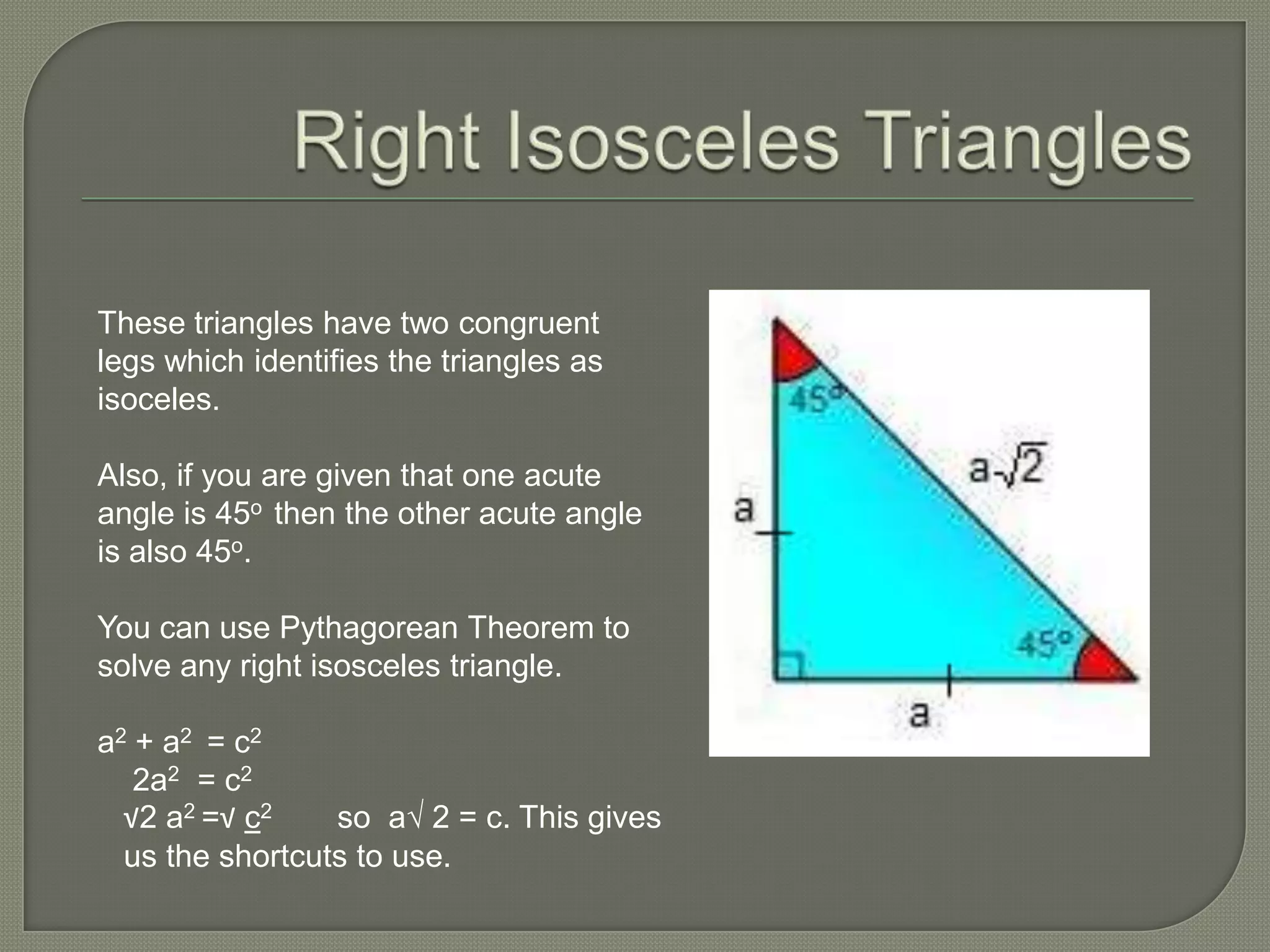 Special right triangles | PPTX