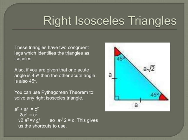 Special right triangles | PPTX | Physics | Science
