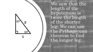 Special right triangles 45-45-90 presentation | PPTX