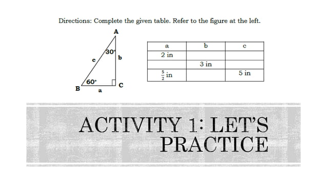 Special Right Triangles 45 45 90 Presentation Ppt
