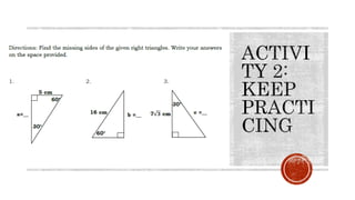 Special right triangles 45-45-90 presentation | PPT