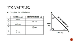 Special right triangles 45-45-90 presentation | PPT