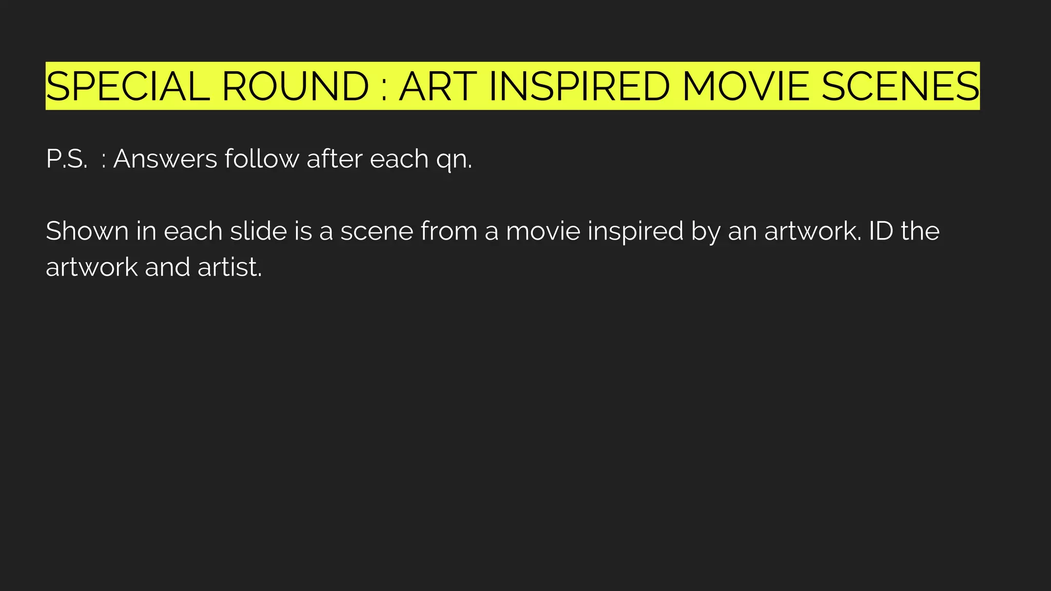 Theme round : art in movies | PPT