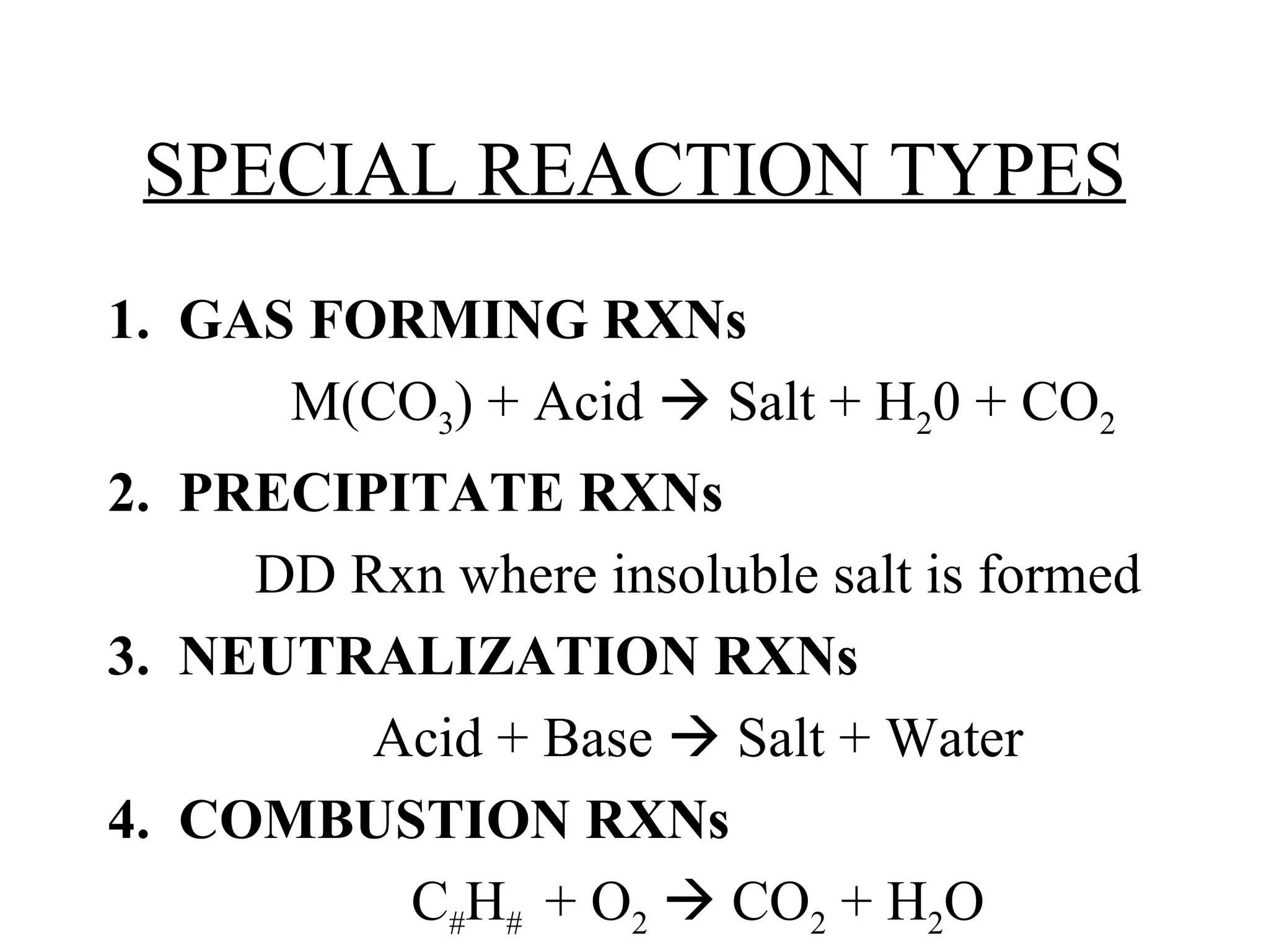 Special rxn types | PPT