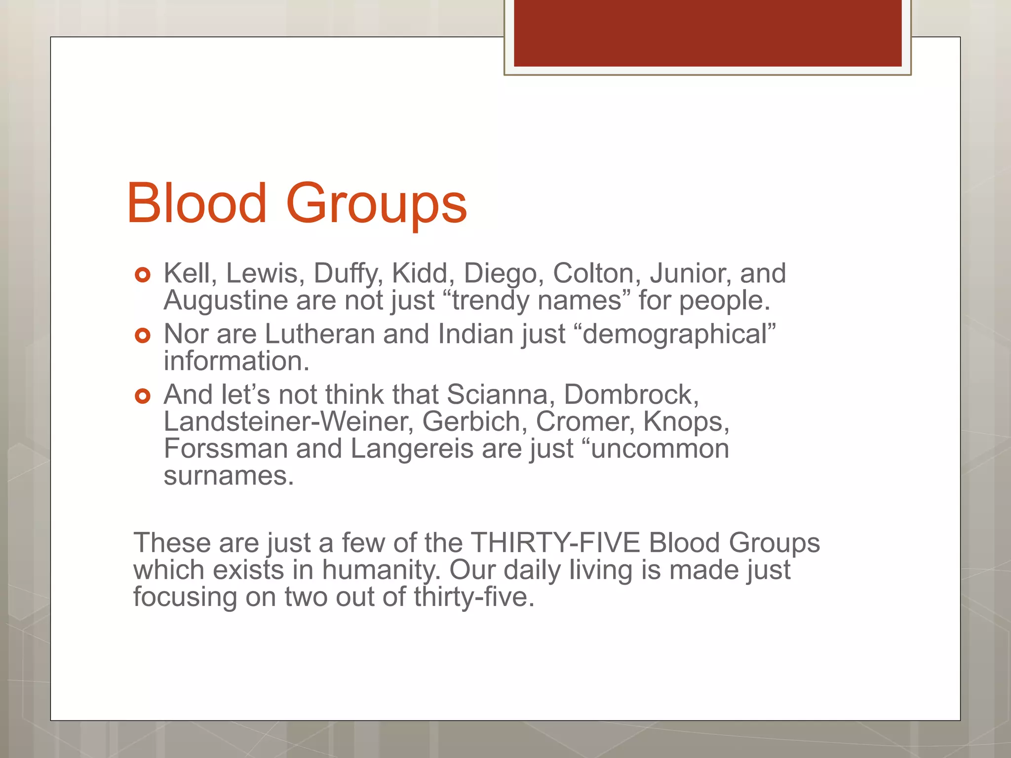 Specials 220: Blood Type Compatiability | PPTX
