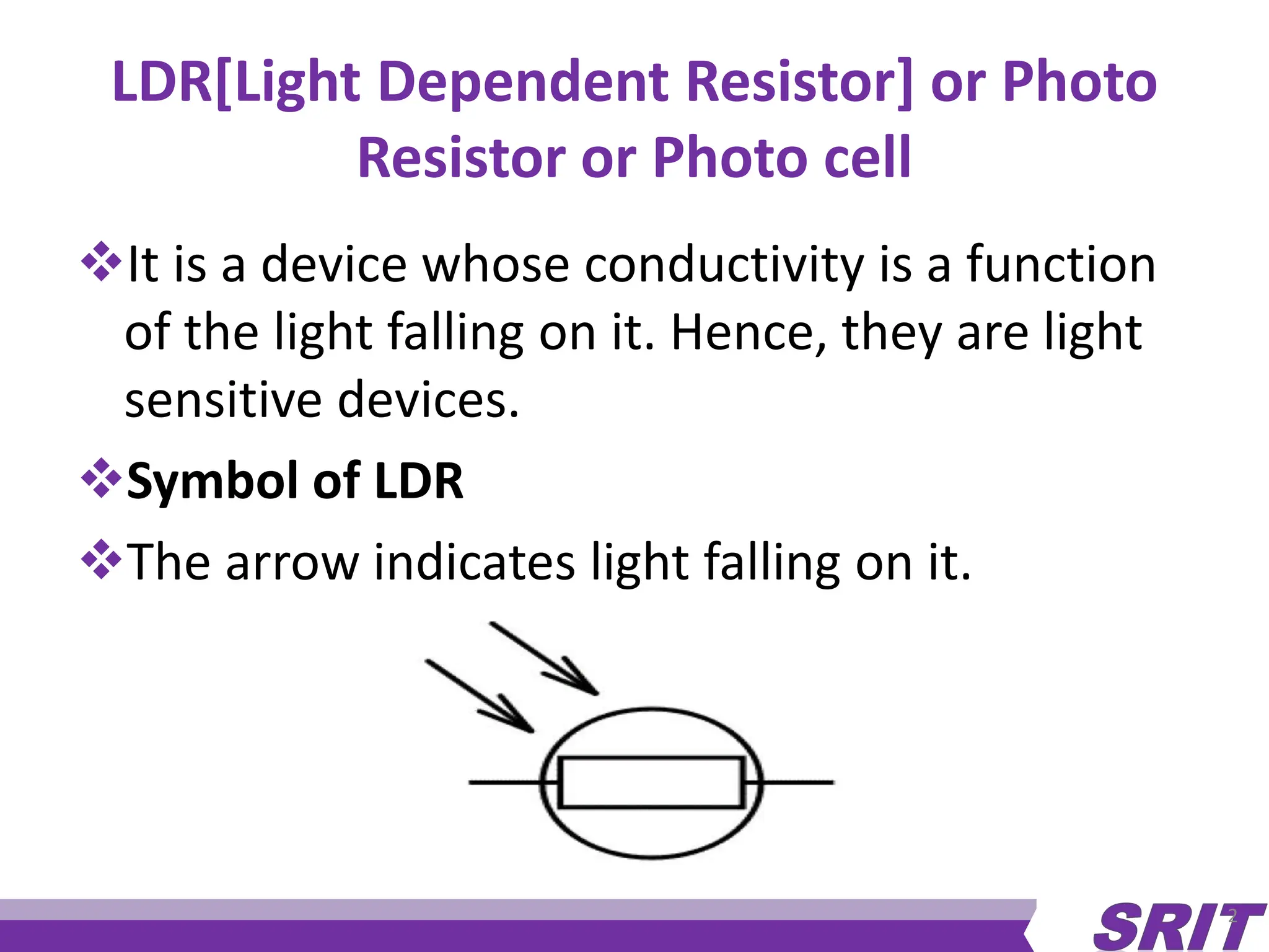 Electron Devices Special Semiconductor Devices - LDR | PPT