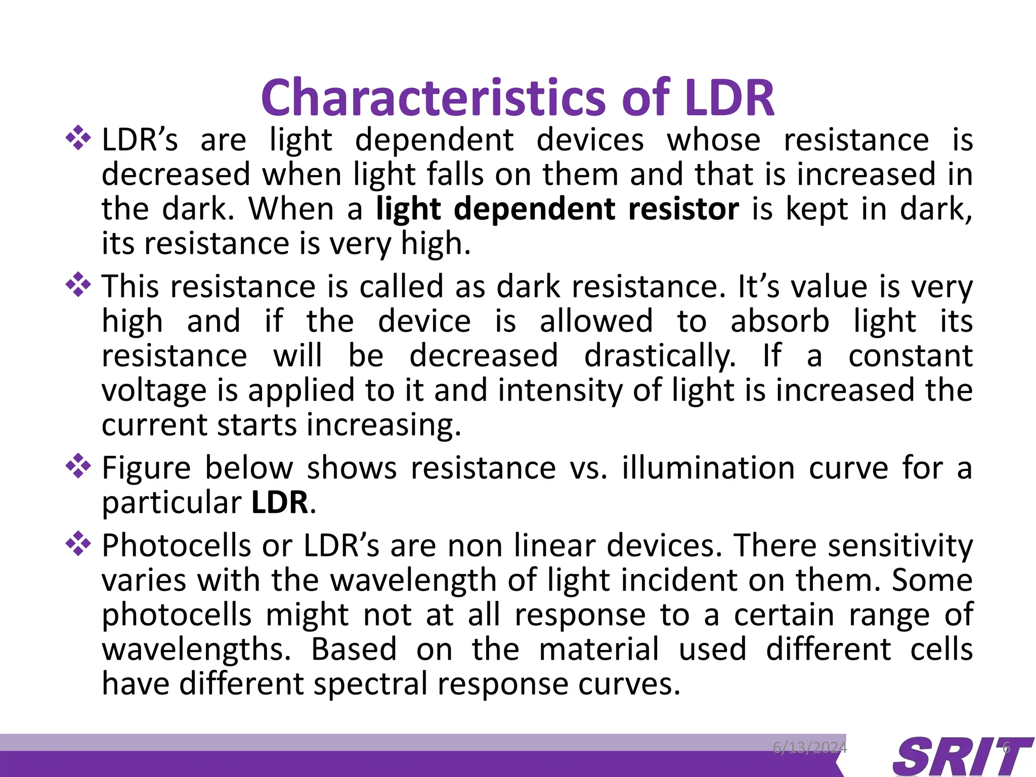 Electron Devices Special Semiconductor Devices - LDR | PPT