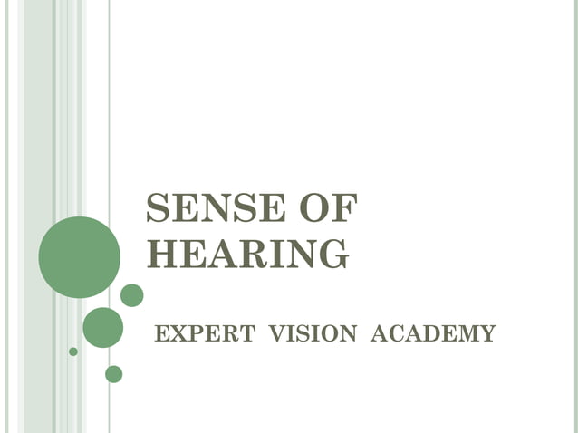 Special sense of hearing | PPT