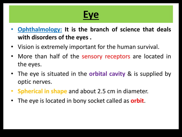 Special sense organs | PPTX | Eye and Vision Conditions | Diseases and ...