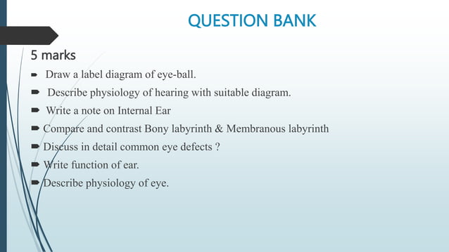 Special Senses (Eye -vision & Ear-hearing). | PPTX