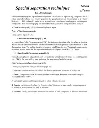 Special separation technique G.C Pdf | PDF