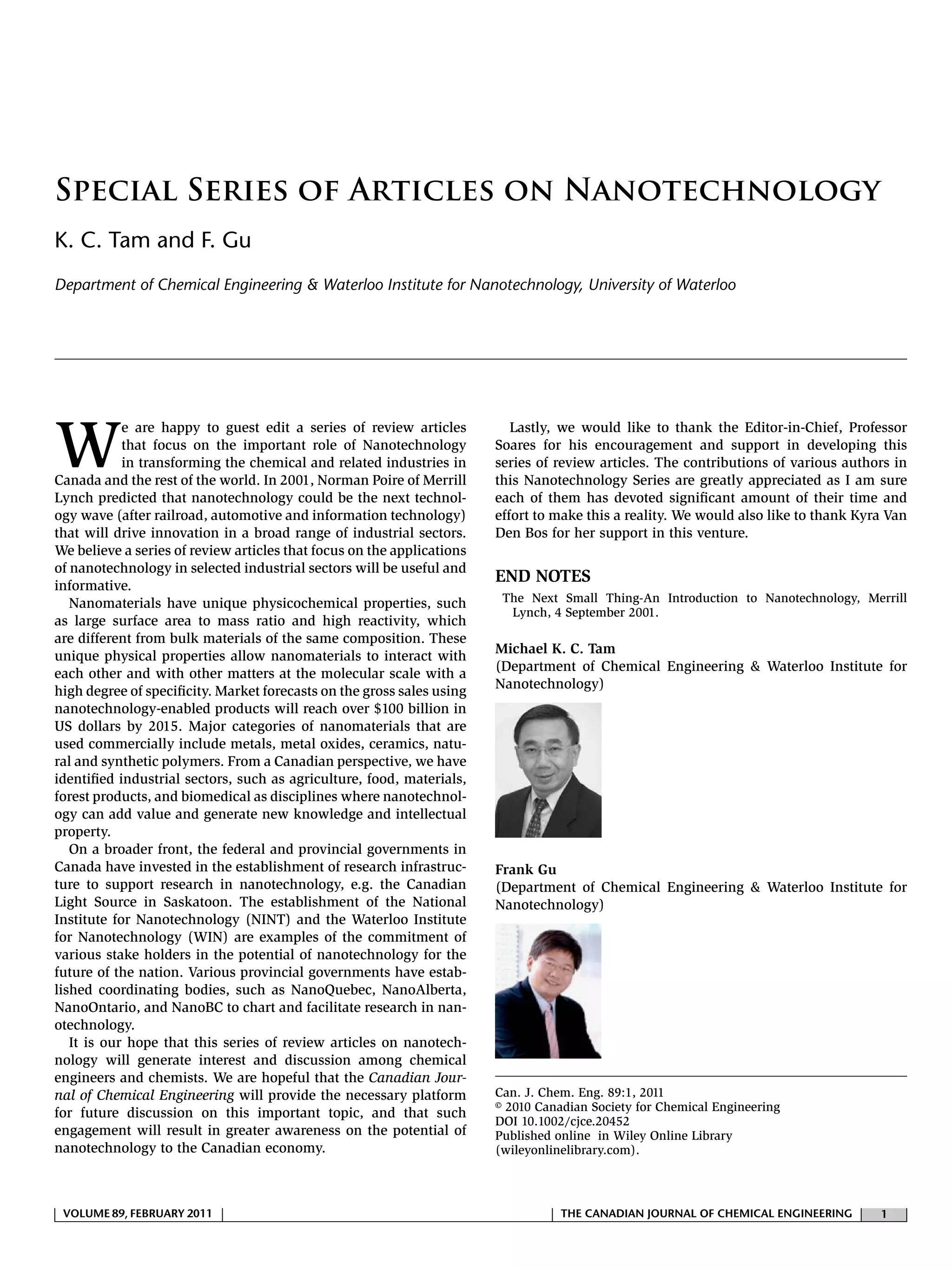Special series of articles on nanotechnology | PDF