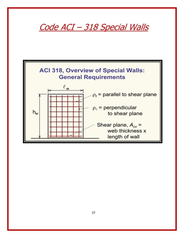 Special shear walls + ordinary shear walls ACI - 318 - جدران القص ...