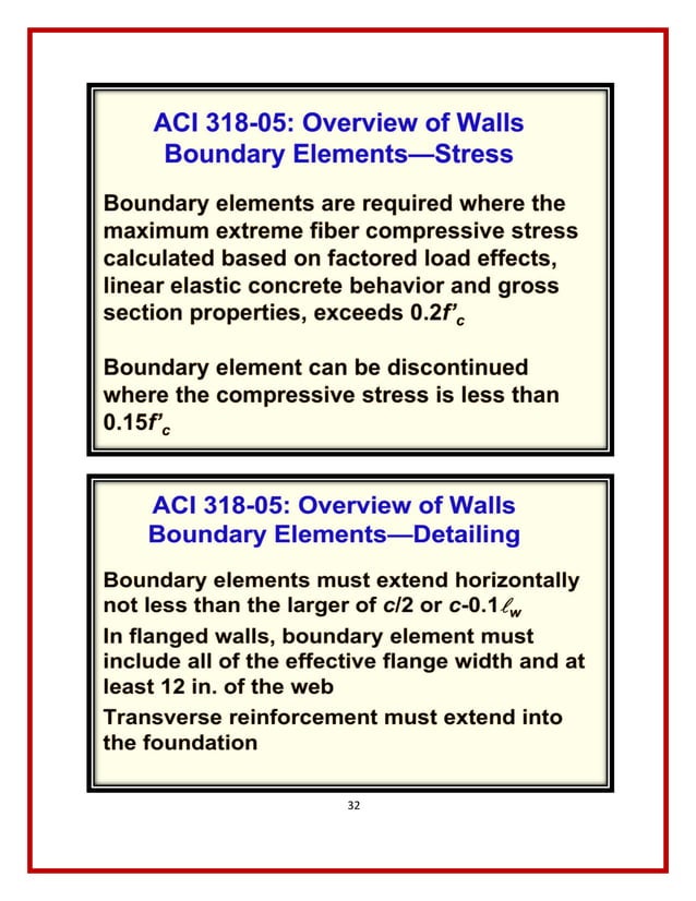 Special shear walls + ordinary shear walls ACI - 318 - جدران القص ...