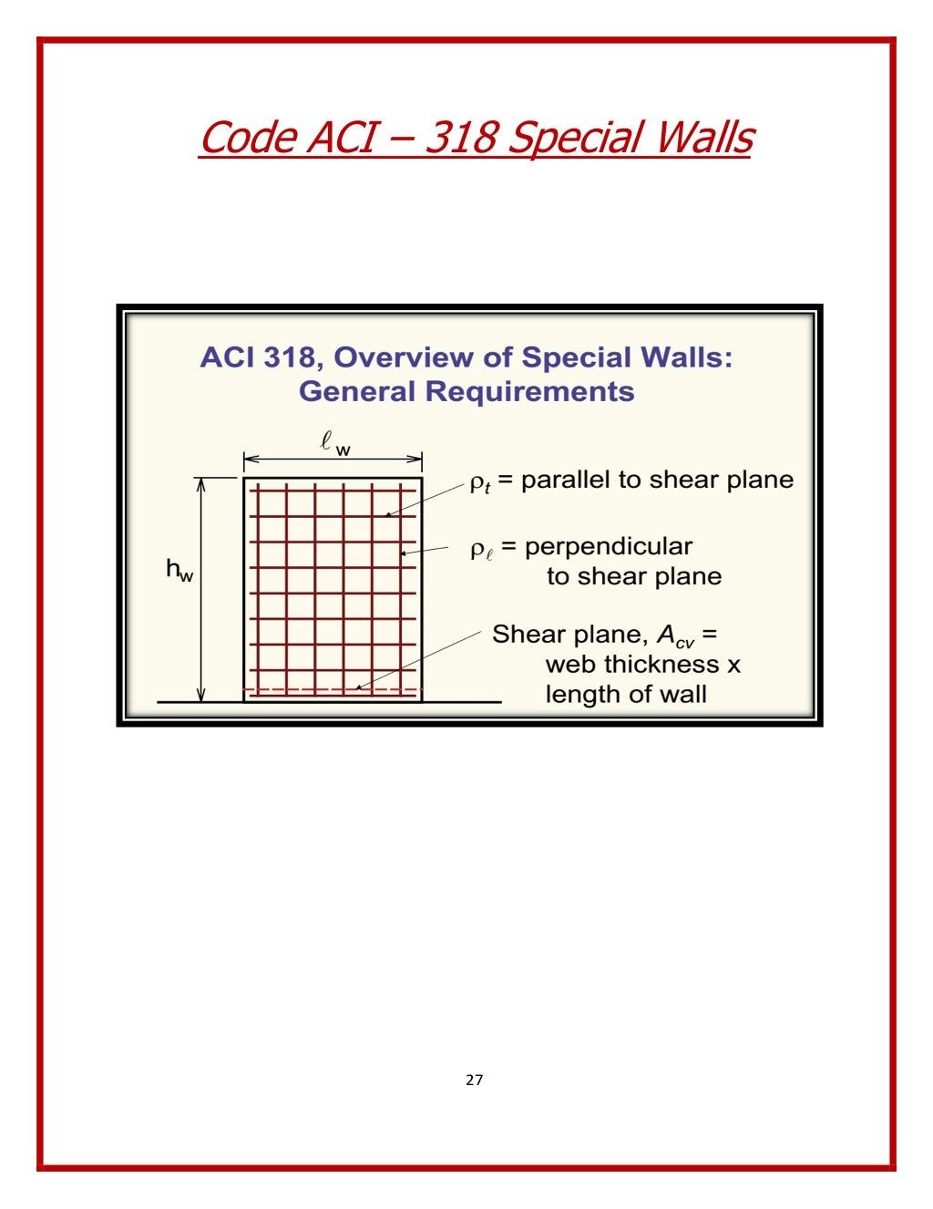 Special shear walls + ordinary shear walls ACI - 318 - جدران القص ال…