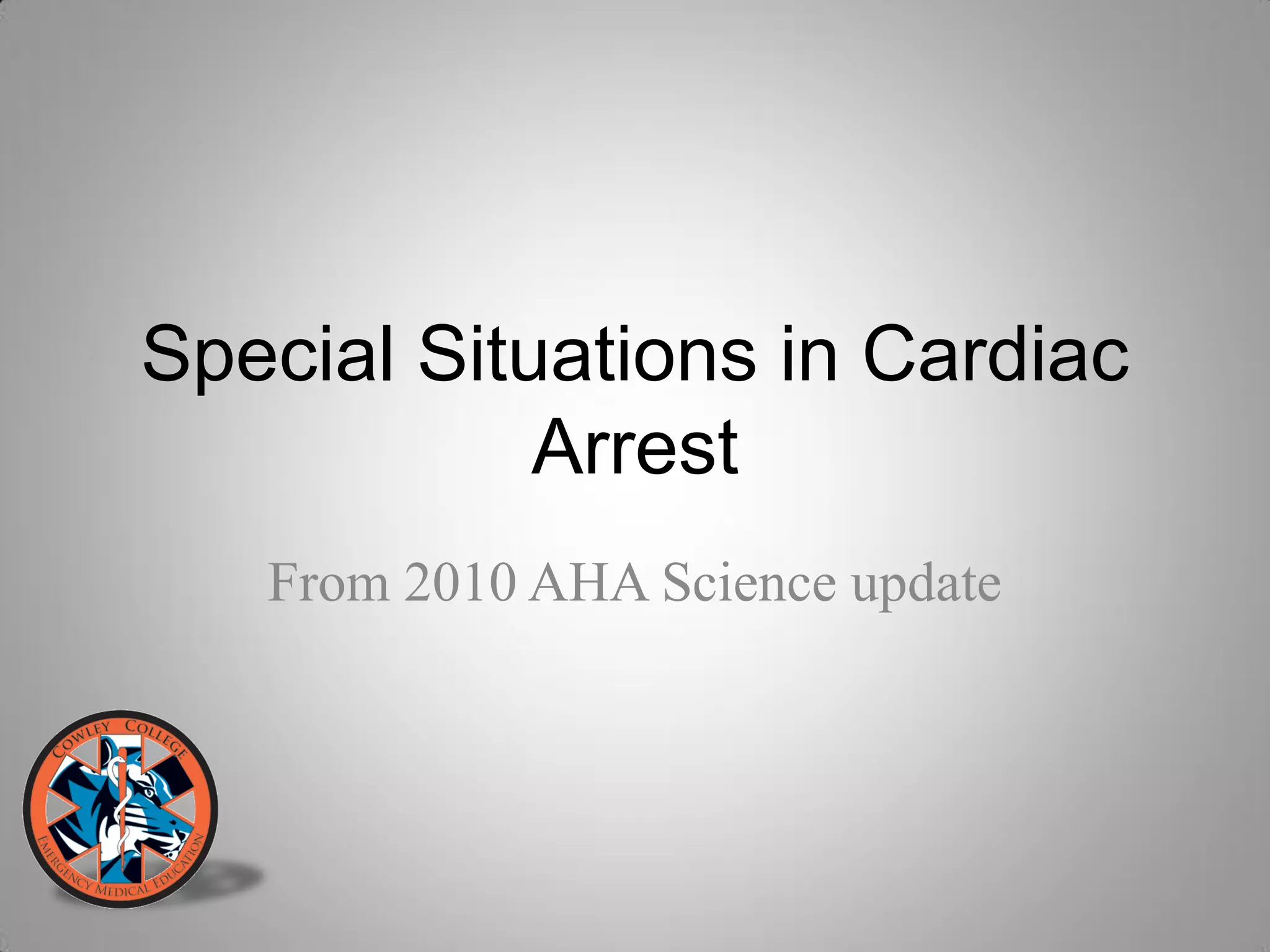 Special situations in cardiac arrest (1) | PDF