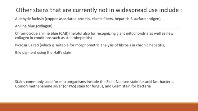 SPECIAL STAINS USED IN DIAGNOSING LIVER PATHOLOGY | PPTX | Blood ...