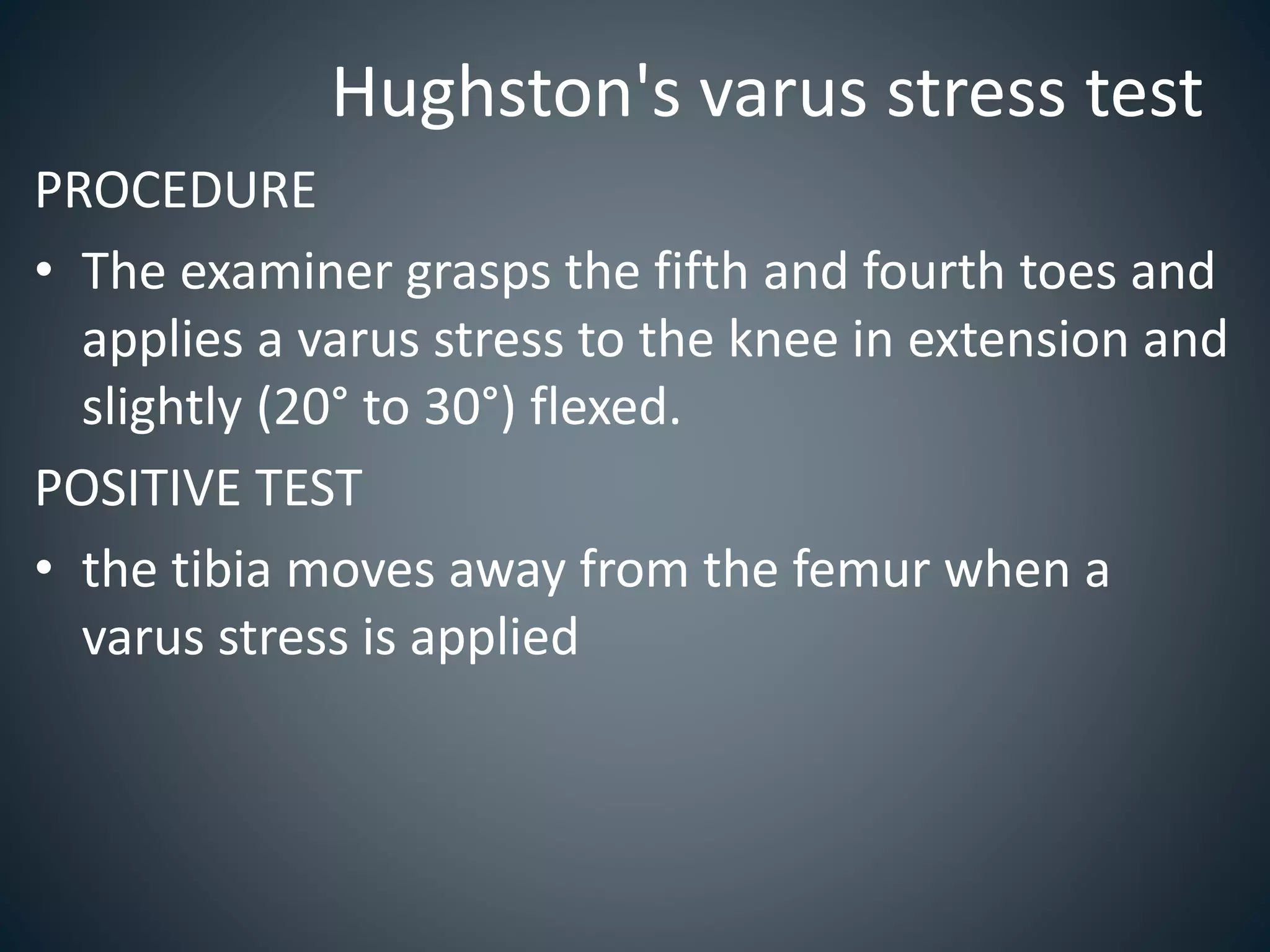 Special Tests - Knee | PPTX