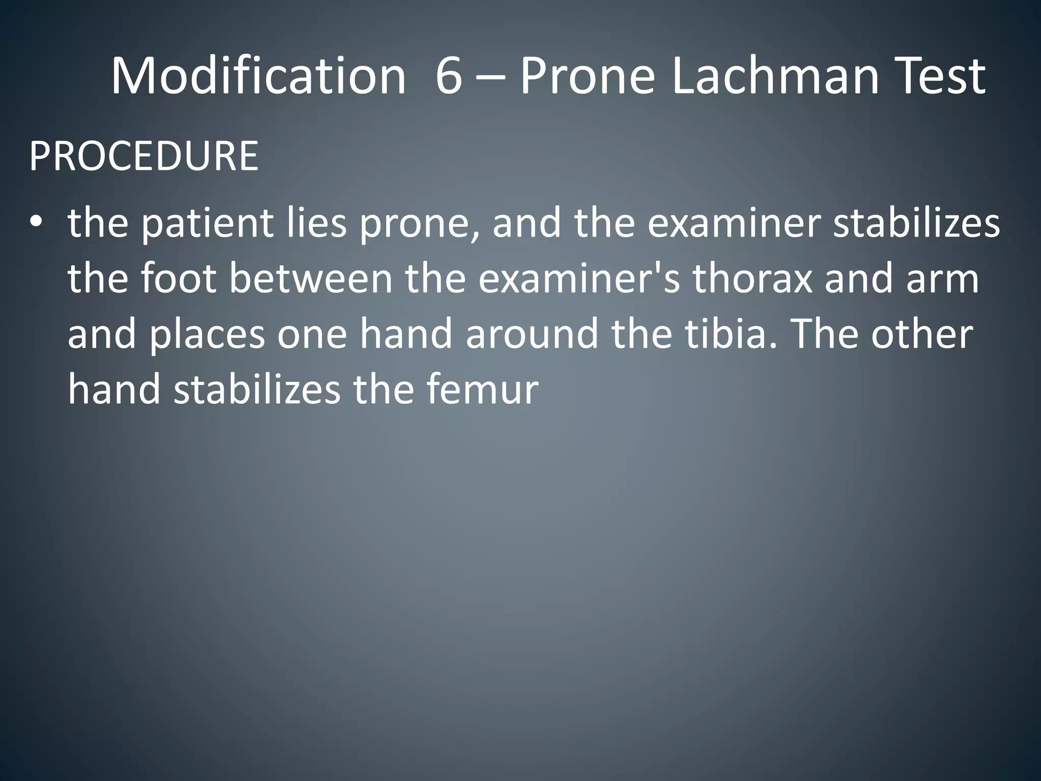 Special Tests - Knee | PPTX