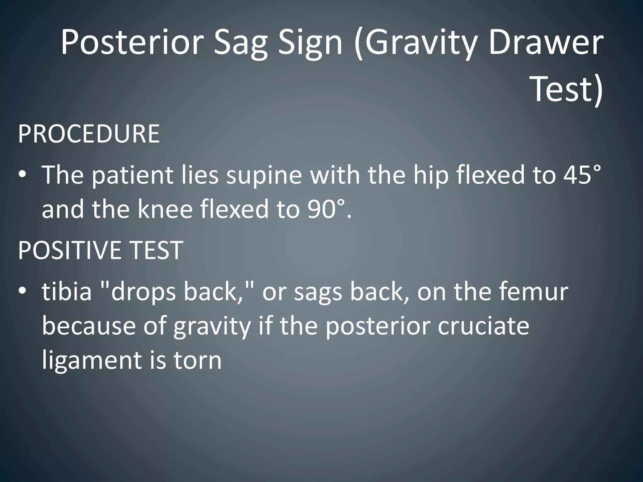 Special Tests - Knee | PPTX