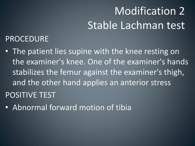 Special Tests - Knee | PPTX