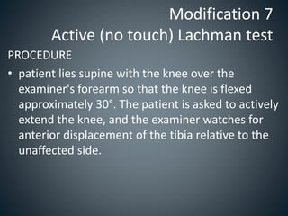 Knee Exam Tests