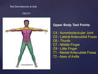 special test for dermatomes and myotomes | PPTX