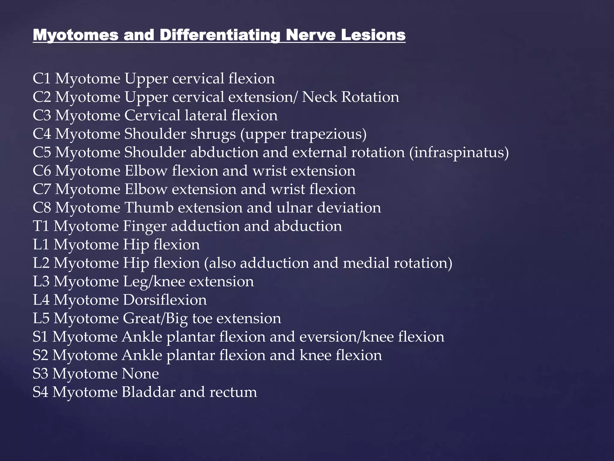 Special test for dermatomes and myotomes | PPTX