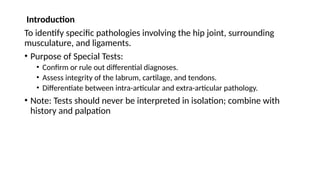 Special test for Hip joint and hip pathology | PPTX
