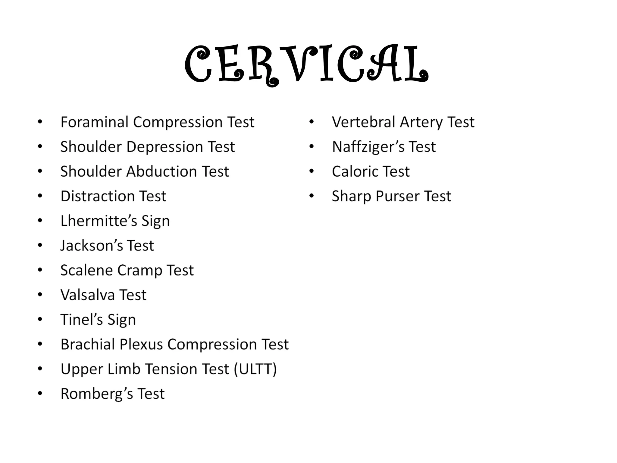 Special tests | PPT
