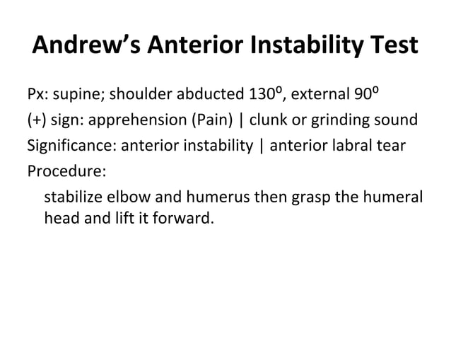 Special tests | PPT | First Aid | Injuries