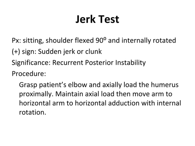 Special tests | PPT | First Aid | Injuries