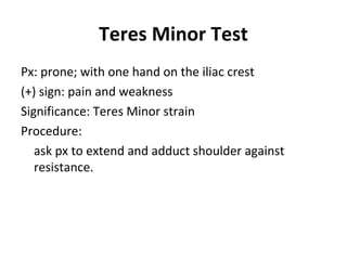 Special tests | PPT | First Aid | Injuries