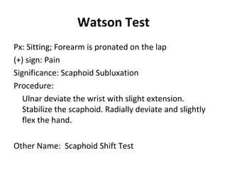 Special tests | PPT