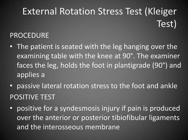 Special Tests for Lower Leg, Ankle, and Foot | PPTX | Death, Injury, or ...