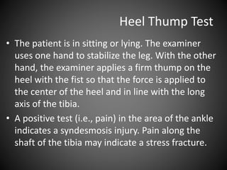 Special Tests for Lower Leg, Ankle, and Foot | PPTX