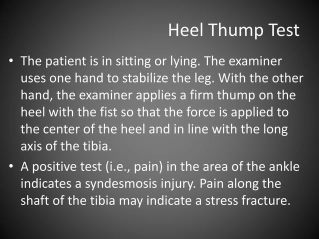 Special Tests for Lower Leg, Ankle, and Foot | PPTX | Death, Injury, or ...