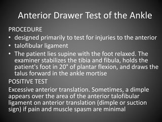 Anterior Drawer Test Ankle