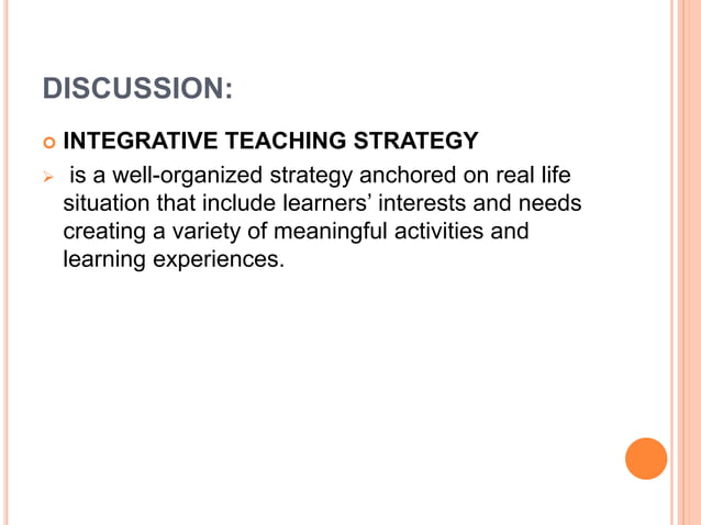 Integrative Teaching Strategies (ITS) | PPTX