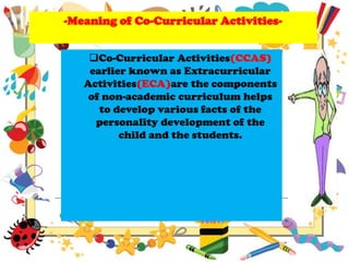 “CO-CURRICULAR ACTIVITIES AS LABORATORY OF LEARNING” | PPT
