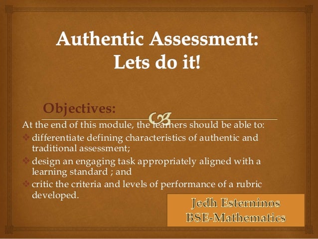 Special topics authentic assessment