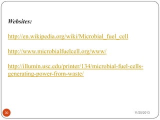 Special topic seminar microbial fuel cells | PPTX