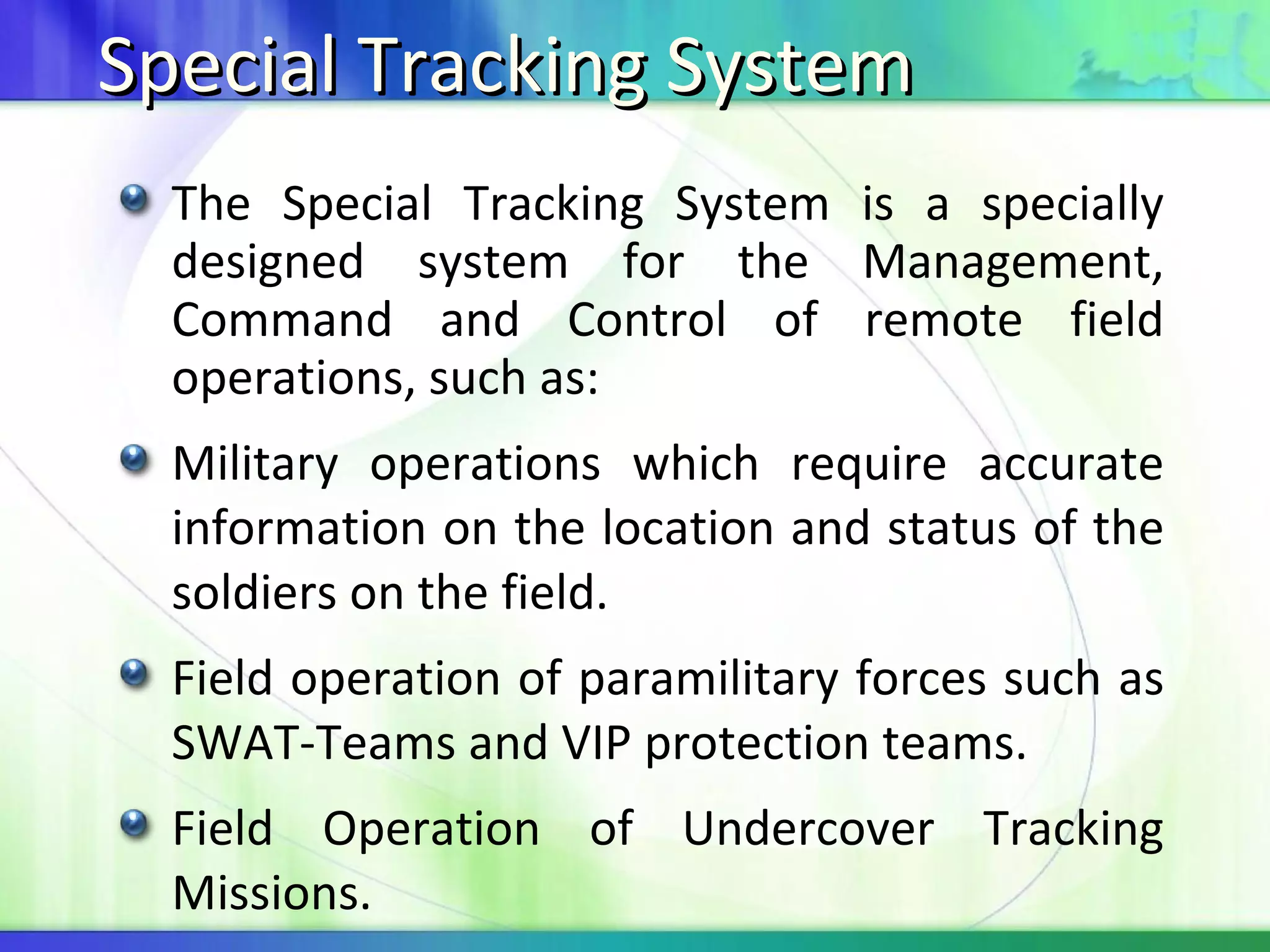 Special tracking system | PPT