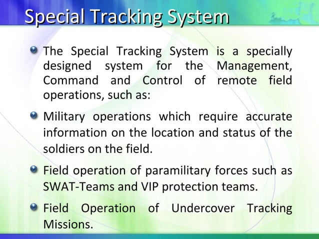Special tracking system | PPT