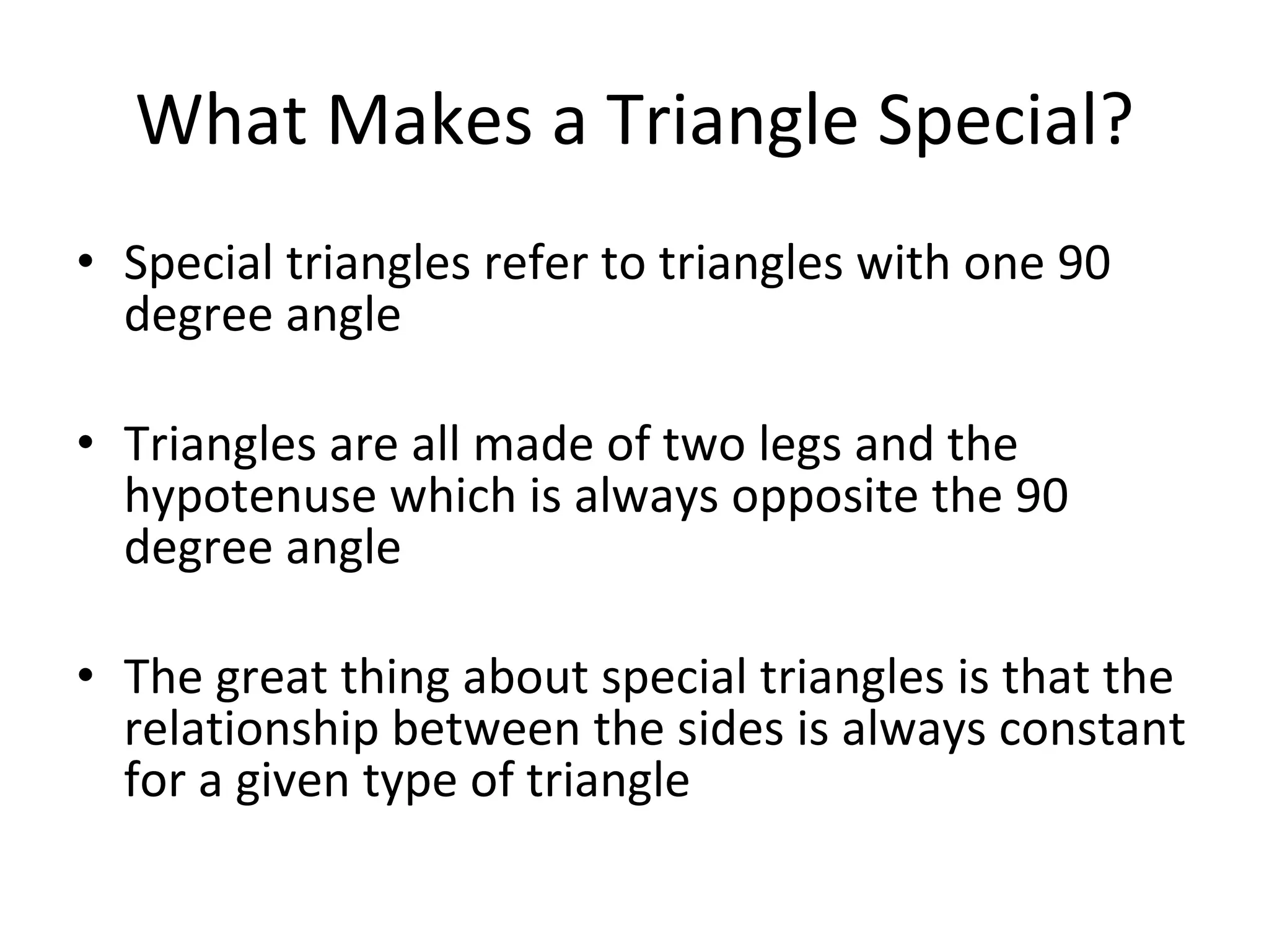 Special triangles in geometry | PPT