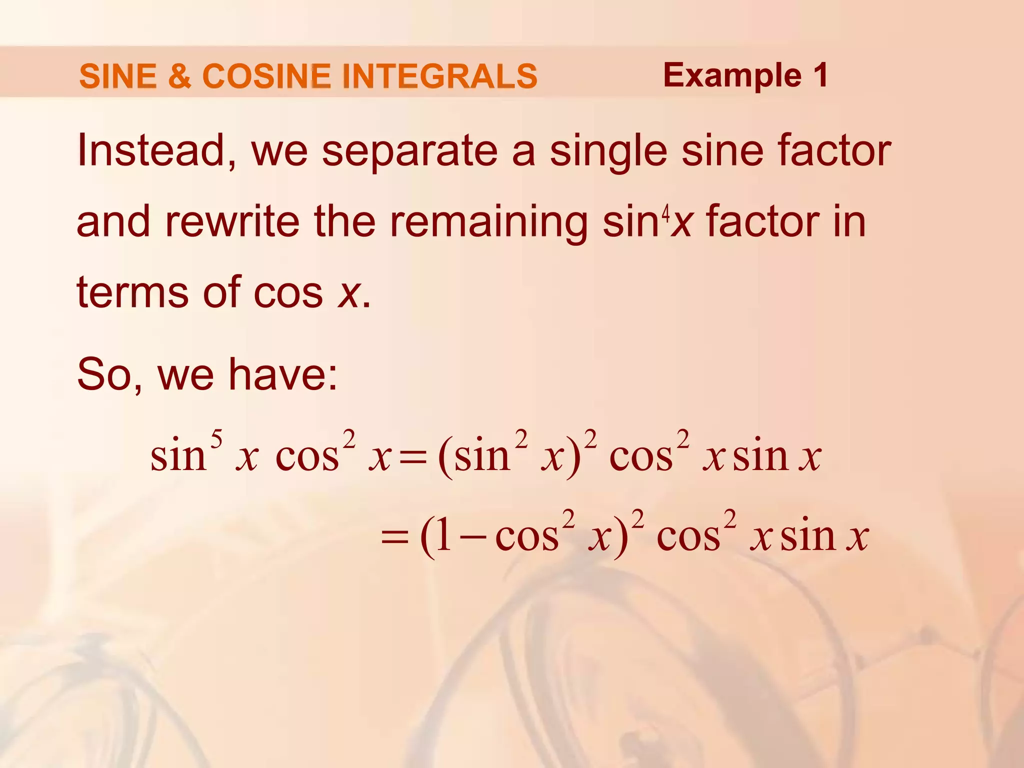 Special trigonometric integrals | PPT