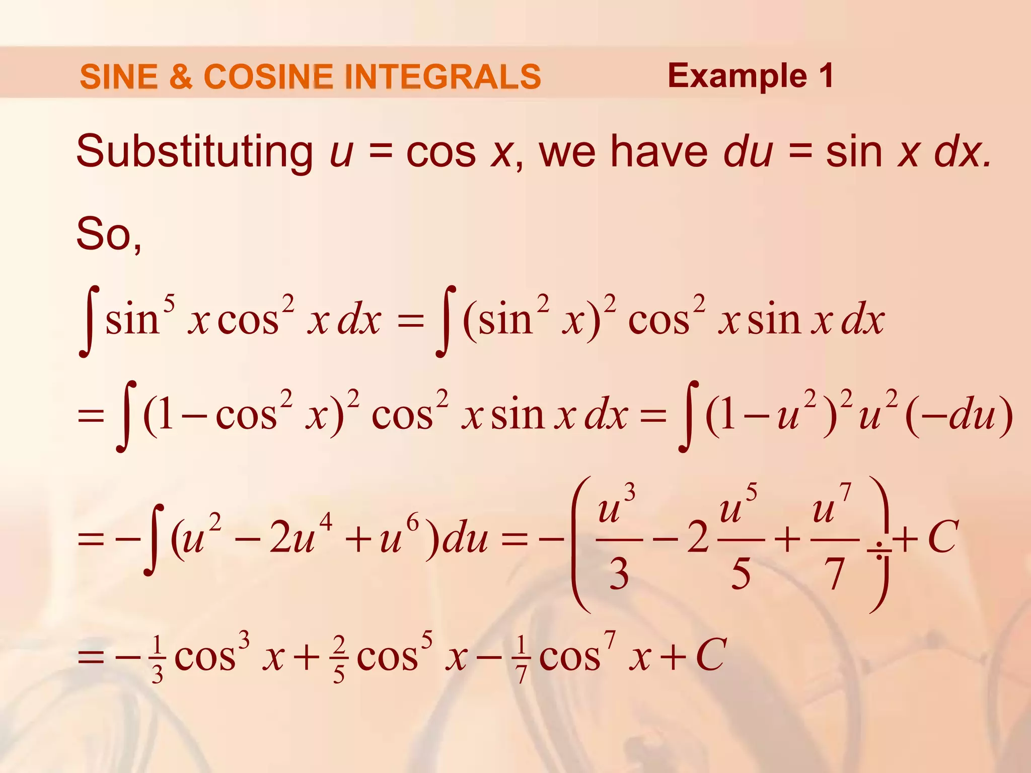 Special Trigonometric Integrals Ppt Physics Science
