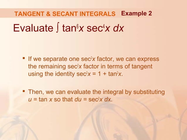 Special Trigonometric Integrals Ppt Physics Science