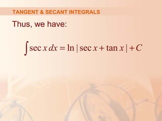 Special trigonometric integrals | PPT